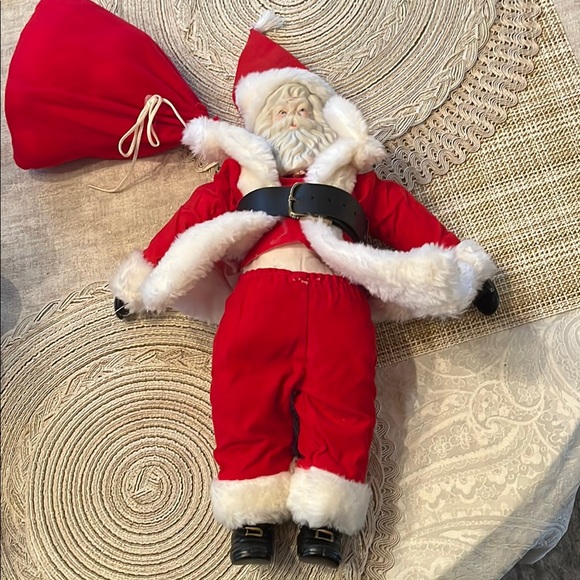 Holiday | Festive Vintage Christmas Santa Claus Figurine Red Velvet ...